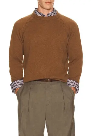 Saint Laurent Cashmere Raglan Sleeve Crewneck Sweater