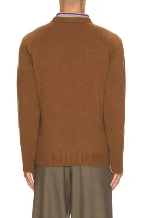 Saint Laurent Cashmere Raglan Sleeve Crewneck Sweater