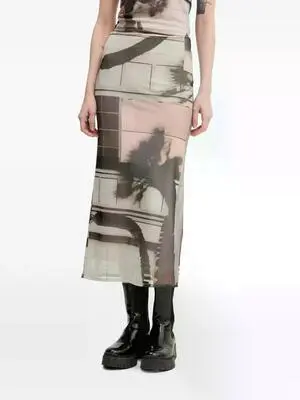 Desigual Printed Midi Skirt - Neutrals