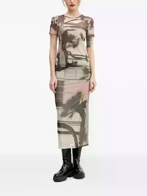 Desigual Printed Midi Skirt