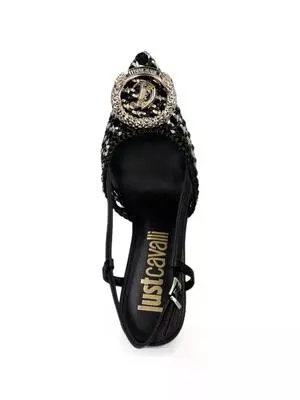 Just Cavalli Woven Logo-plaque Pumps