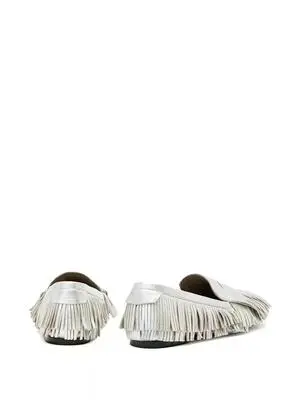 ALLSAINTS Sandy Fringe-detail Metallic Loafers