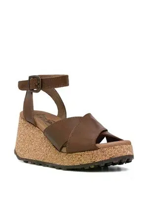Fly London Cork-wedge Leather Sandals