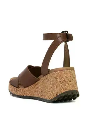 Fly London Cork-wedge Leather Sandals