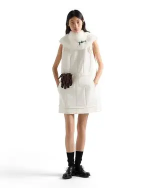 Prada Embroidered Natté Fabric Mini-dress