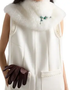 Prada Embroidered Natté Fabric Mini-dress