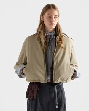 Prada Cropped Technical Poplin Down Jacket