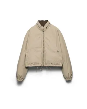 Cropped Drawstring Hood Jackets