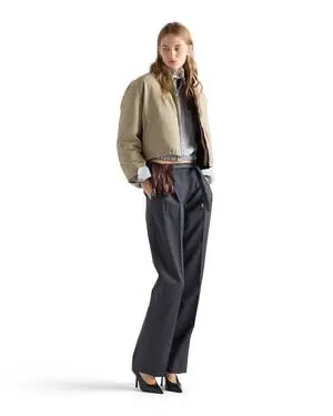 Prada Cropped Technical Poplin Down Jacket