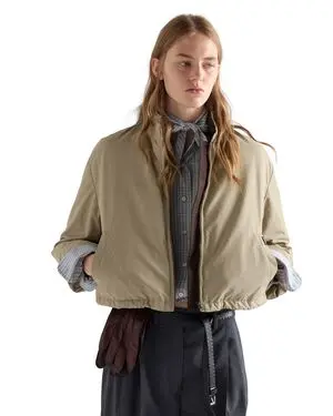 Prada Cropped Technical Poplin Down Jacket