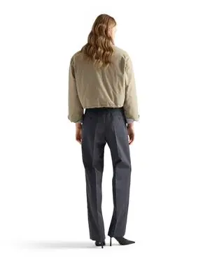 Prada Cropped Technical Poplin Down Jacket