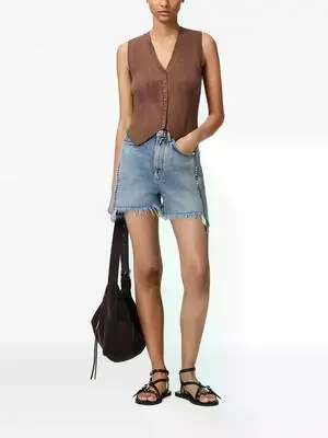 ALLSAINTS Cruz Ribbed-knit V-neck Top