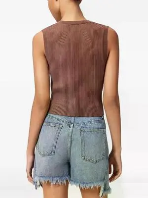 ALLSAINTS Cruz Ribbed-knit V-neck Top