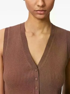 ALLSAINTS Cruz Ribbed-knit V-neck Top