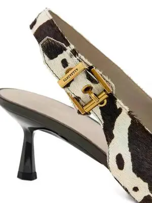 ALLSAINTS Hera Cow-print Buckled Slingback Pumps