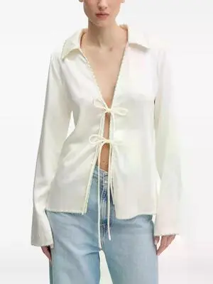 Desigual Tie-front Blouse - Neutrals
