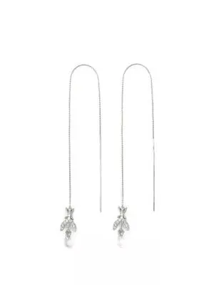 Patrizia Pepe Fly Crystal-embellished Threader Earrings - Silver