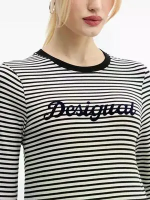 Desigual Striped Logo-print T-shirt