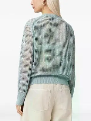ALLSAINTS Raelyn Mesh Logo-patch Sweater - Blue