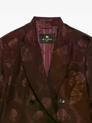 Etro Floral-jacquard Double-breasted Jacket - Red