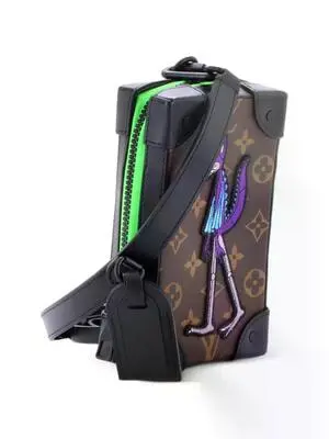 LOUIS VUITTON Soft Trunk Phone Box Monogram Canvas With Friends Patch Crossbody Bag - Brown
