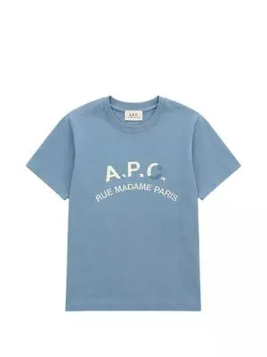 A.p.c. T-shirt With Vintage-effect Logo - Blue