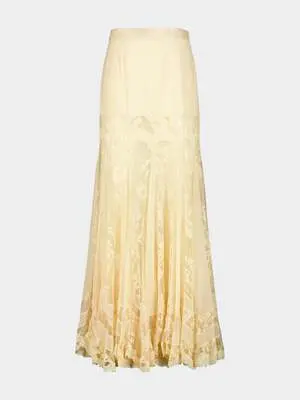 Zimmermann Valiant Panelled Lace Maxi Skirt - Sand