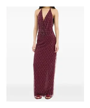 ROTATE BY BIRGER CHRISTENSEN Sequins Halterneck Dress