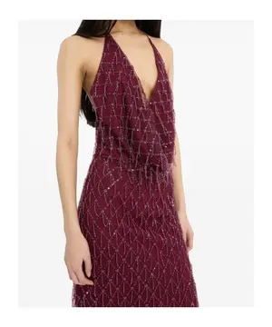 ROTATE BY BIRGER CHRISTENSEN Sequins Halterneck Dress