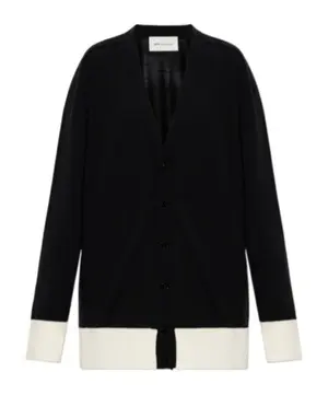 AMI Paris Colour-block V-neck Cardigan - Black