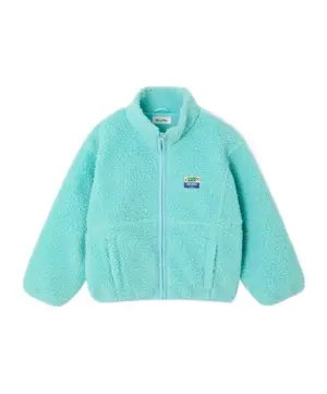 American Vintage Long Sleeve Fleece Jacket With Stand Collar And Logo Patch