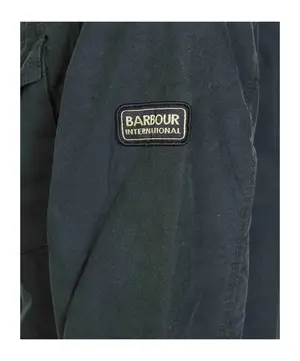 Barbour Logo Patch Jacket With Corduroy Collar And Cuffs