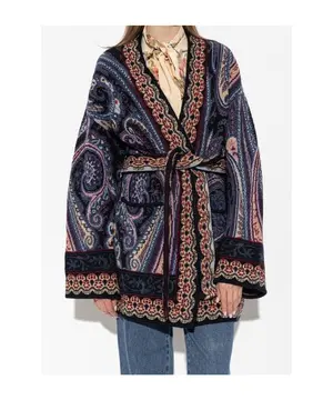 Etro Belted Paisley Knit Cardigan