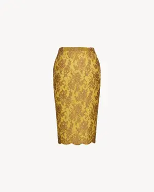 Saint Laurent Lace Midi Skirt