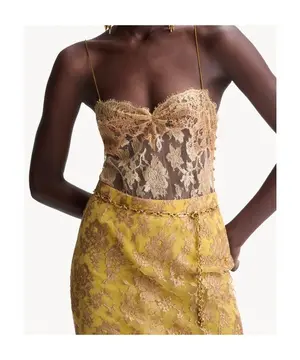 Saint Laurent Lace Midi Skirt