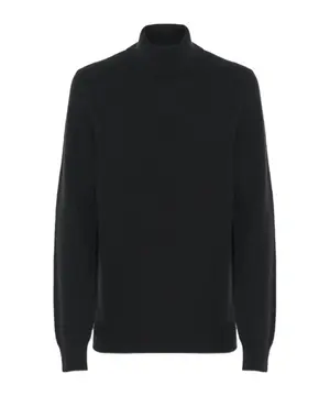Malo Luxury Cashmere Turtleneck Sweater - Black
