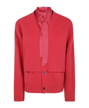 Sacai Wool Knit Cardigan - Red