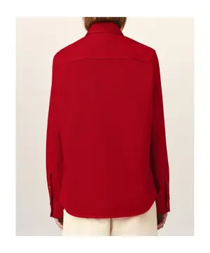 AMI Paris Red Cotton Shirt With De Coeur