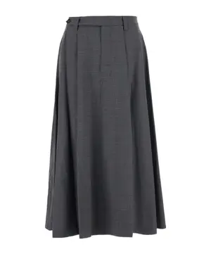 Brunello Cucinelli Pleated Midi Skirt - Grey