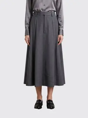 Brunello Cucinelli Pleated Midi Skirt - Grey