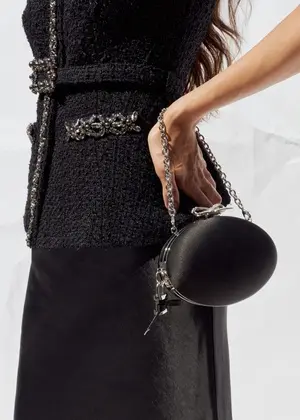 SELF-PORTRAIT Satin Oval Clutch