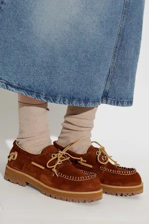 Moschino Suede Whipstitch-trim Loafers