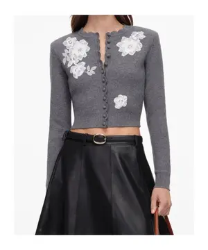 SELF-PORTRAIT Lace Flower Knit Cardigan