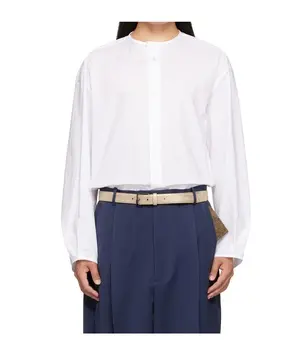 HED MAYNER Stand-up Collar Shirt - White