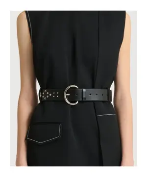 Marni Leather Belt With Metal Studs