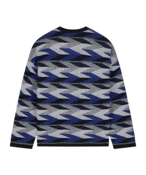 Emporio Armani Geometric Jacquard Weave Crewneck Jumper