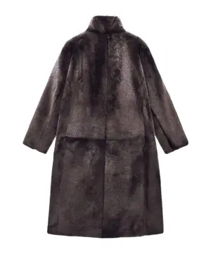 Giorgio Armani Coat Reversible Regular Fit In Shearling With Horn Buttons