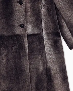 Giorgio Armani Coat Reversible Regular Fit In Shearling With Horn Buttons