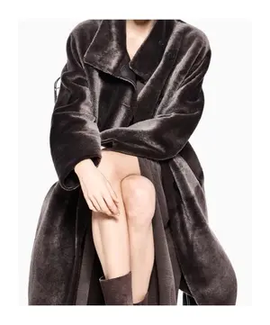 Giorgio Armani Coat Reversible Regular Fit In Shearling With Horn Buttons