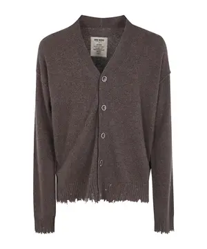 UMA WANG Long-sleeved Knitted Cardigan - Brown